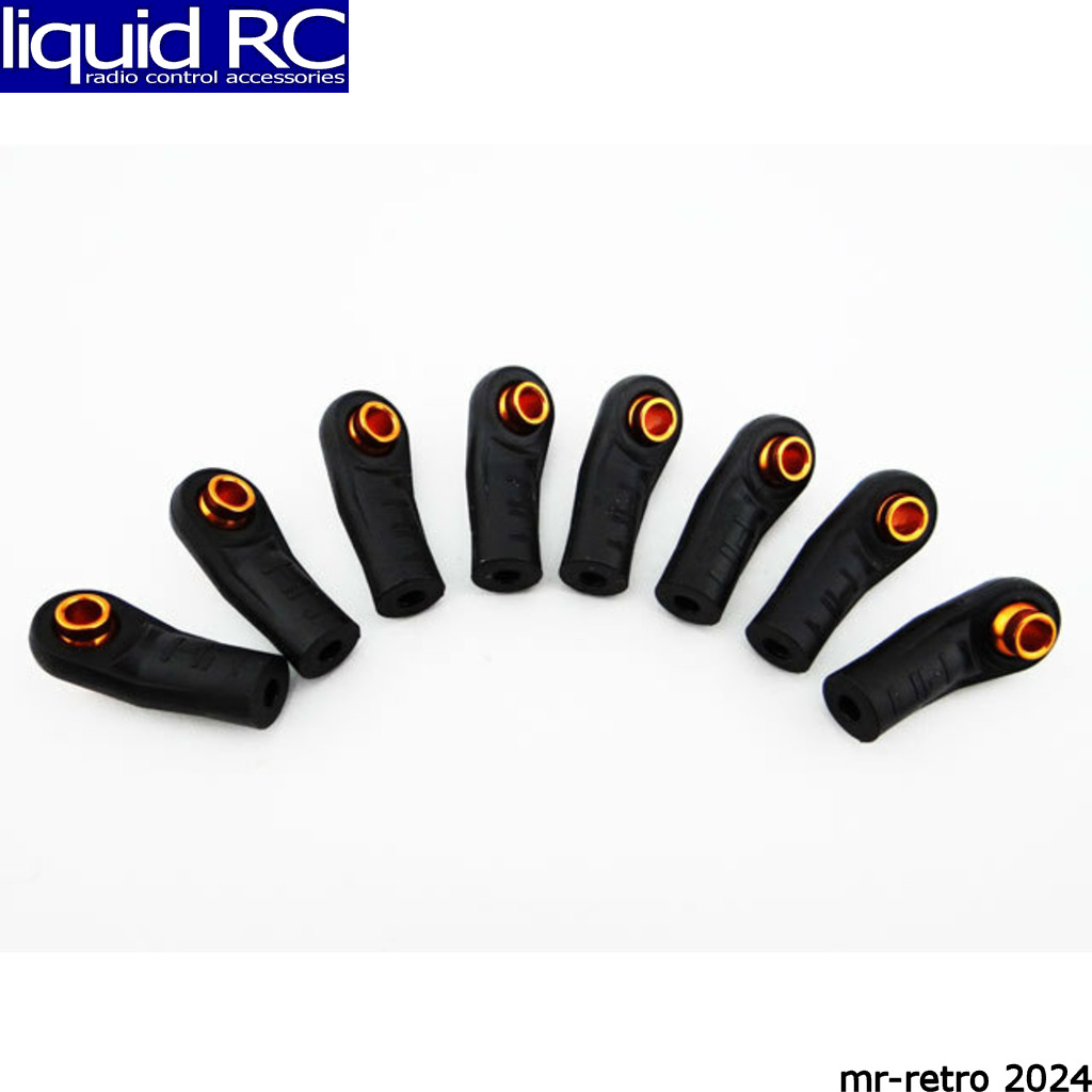 Hot Racing RCS160C03 Curved Rod End Cups with 5.8mm Balls (8)(Orange ...
